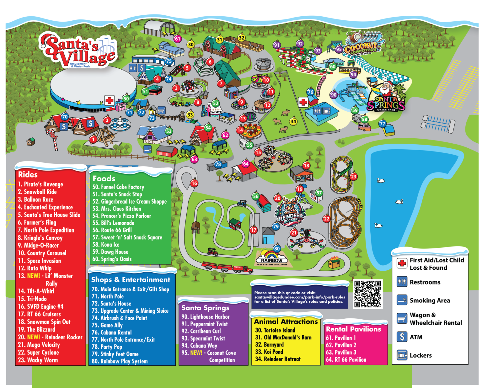 Family Amusement Park Map | Santa's Village Amusement & Water Park